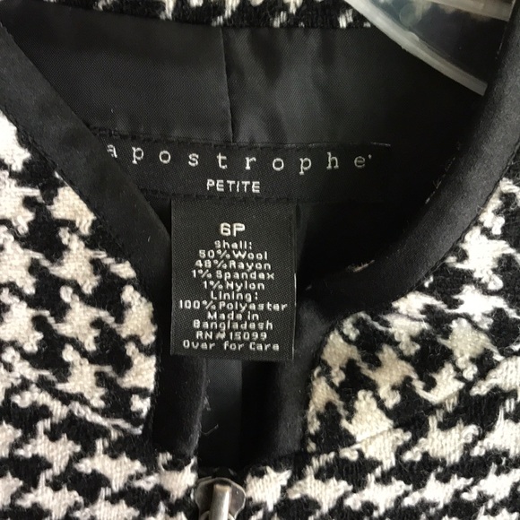 Apostrophe | Jackets & Coats | Apostrophe 6p Houndstooth Jacket 5 Wool ...